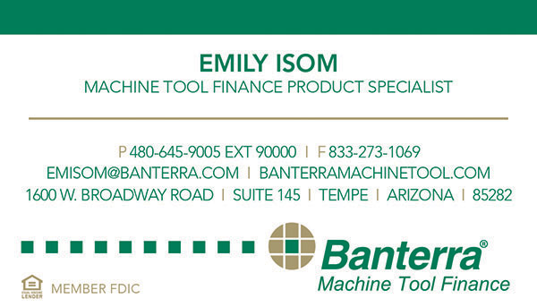 Product Details - MACHINE TOOL FINANCE DIVISION BUSINESS CARDS
